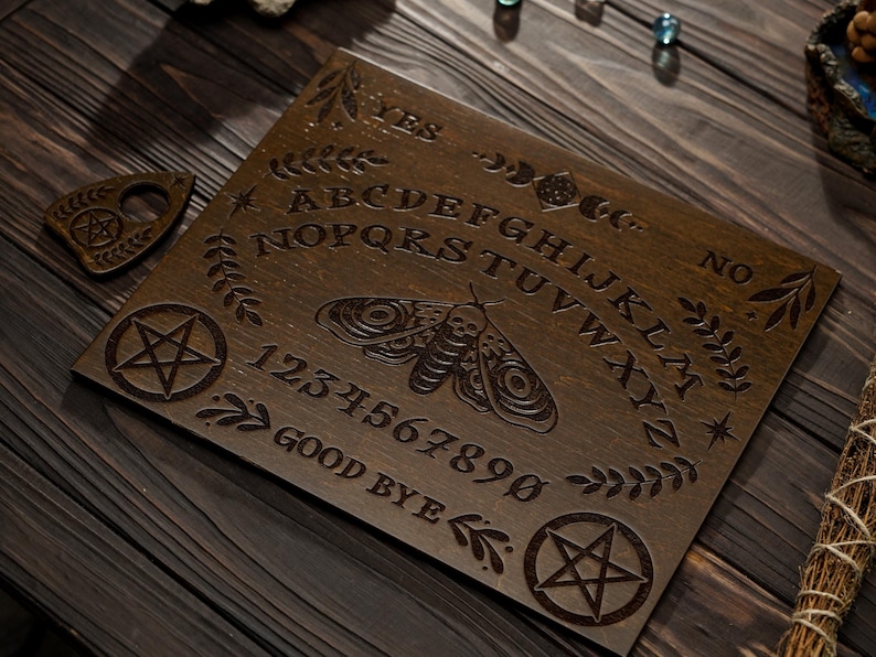 Wicca Ouija Board, Wooden Ouija Board With Planchette, Occult ...