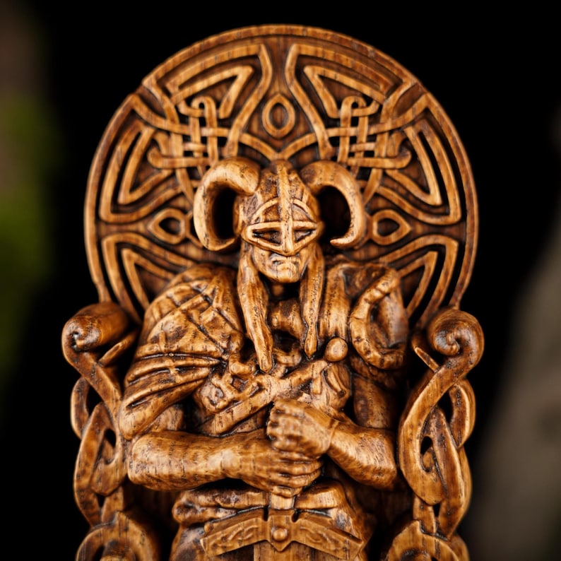 Vidar Norse God Statue, Vidar God Figurine, Viking God Statue, Carved ...