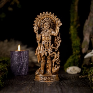 Belenus Wooden Statue, Celtic Mythology , Celtic Statue, Belenus God ...