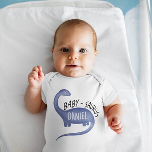 Personalized Name Baby Onesie®, Personalized Babysaurus Onesie®, Saurus Baby Birthday Bodysuit ...