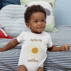 First Trip Around the Sun Birthday Onesie®, Sun Birthday Onesie®, Retro ...