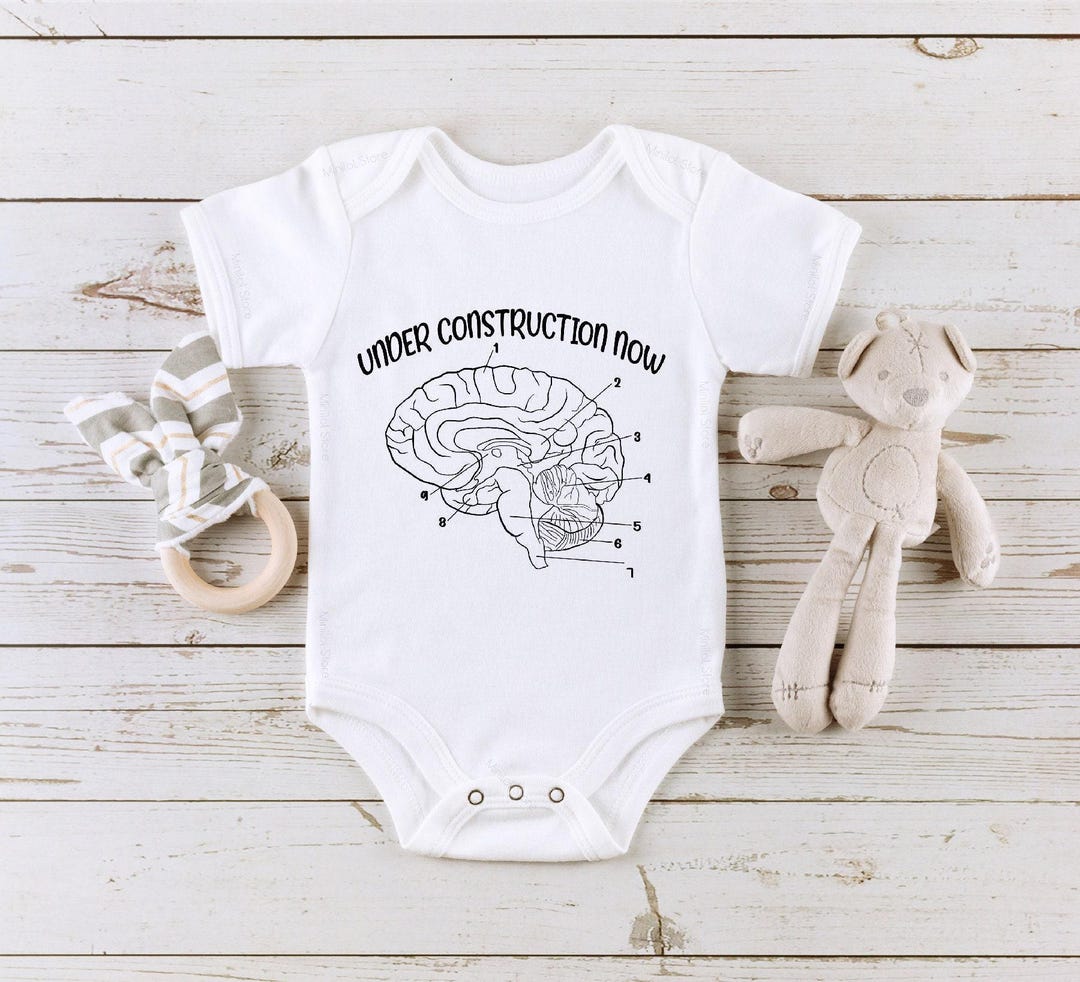 Under Construction Brain Diagram Onesie®, Funny Sayings Onesie®, Funny ...