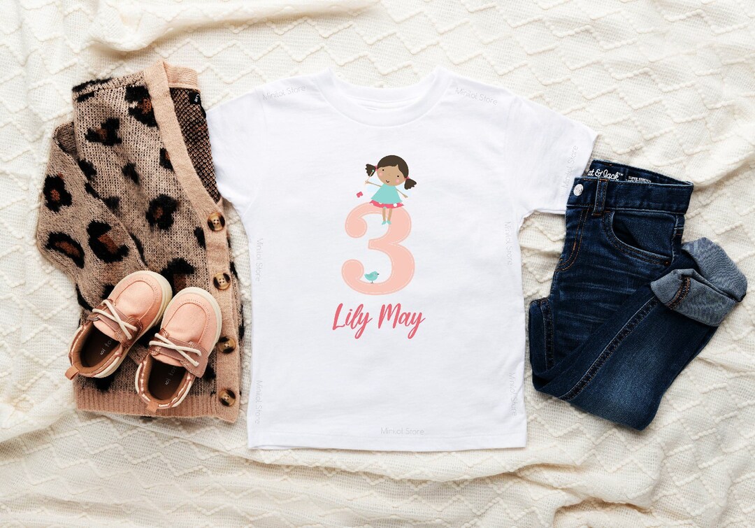 Custom 3rd Birthday Shirt, Personalized 3rd Birthday Shirt, Birthday Shirt for Girls, Kids Girl ...