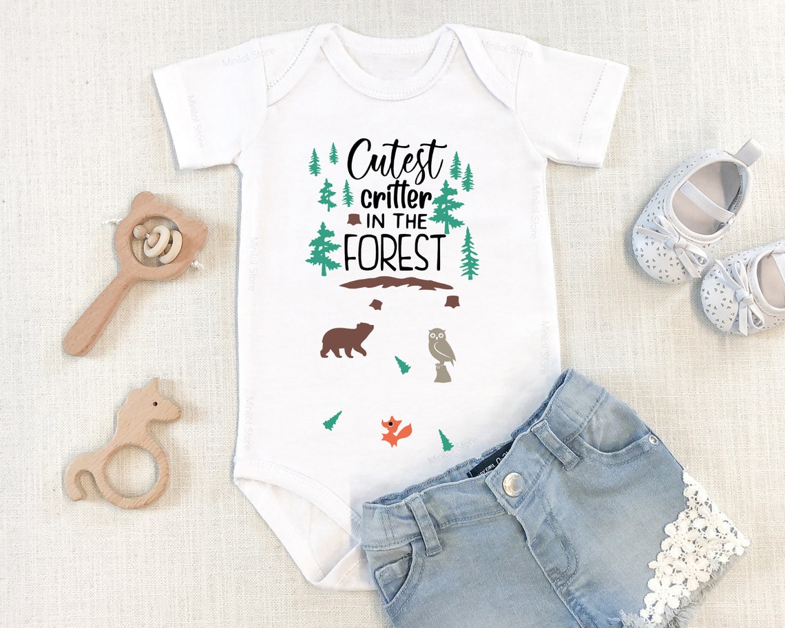 Cutest Critter in the Forest Onesie Woodland Animals Baby - Etsy