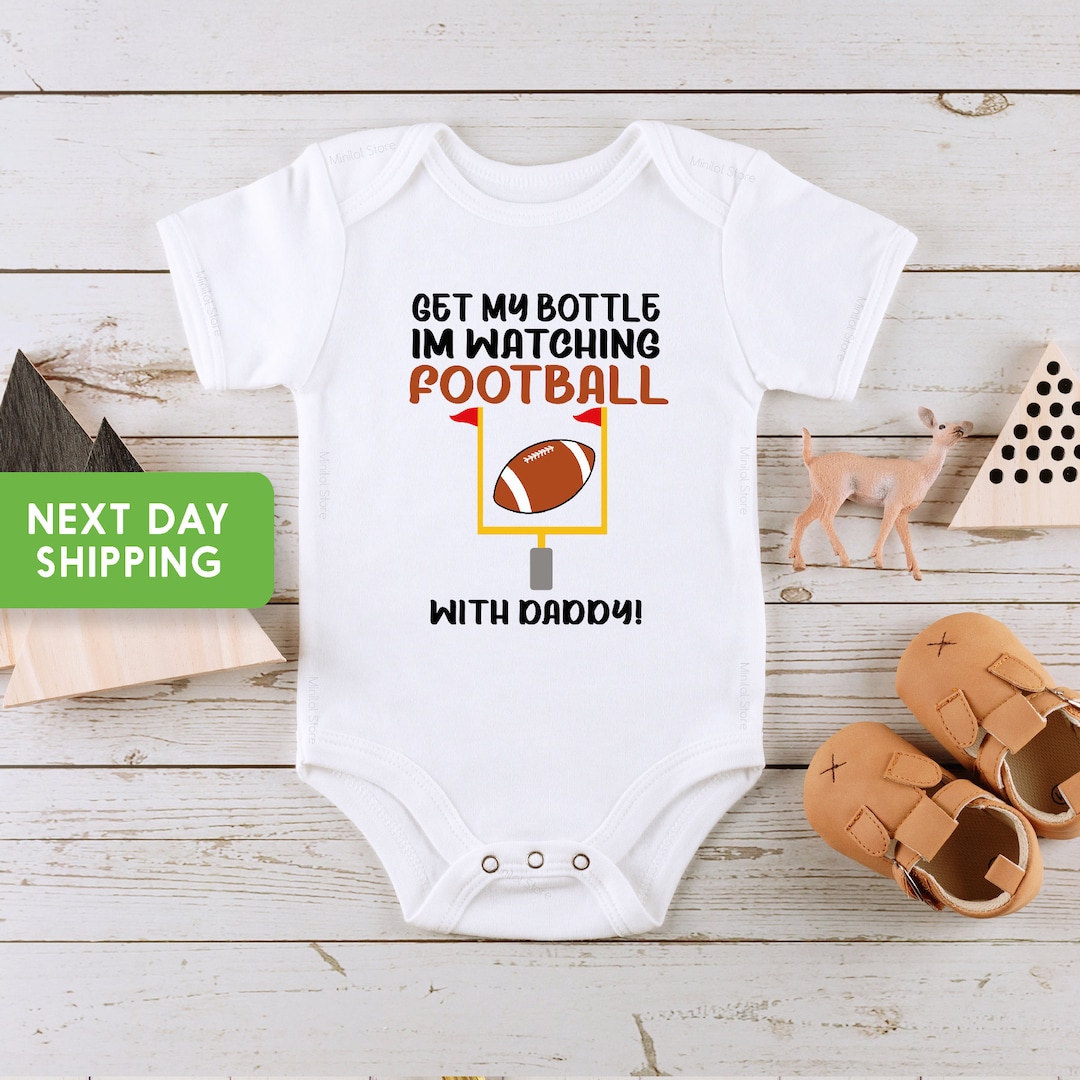 Football Baby Onesie®,funny Sports Onesie®,get My Bottle I'm Watching ...
