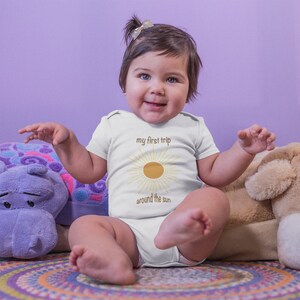 First Trip Around the Sun Birthday Onesie®, Sun Birthday Onesie®, Retro ...