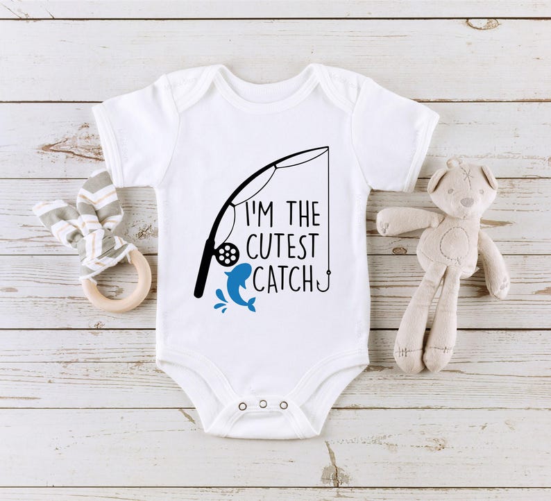 I'm the Cutest Catch Fishing Onesie® Baby Onesie® Baby Boy Onesie® Baby ...