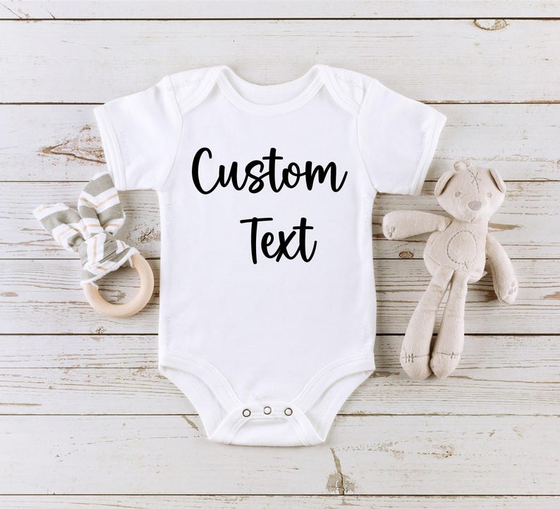 Custom Text Onesie®, Your Text Printed Directly Onto a Bodysuit, Custom ...