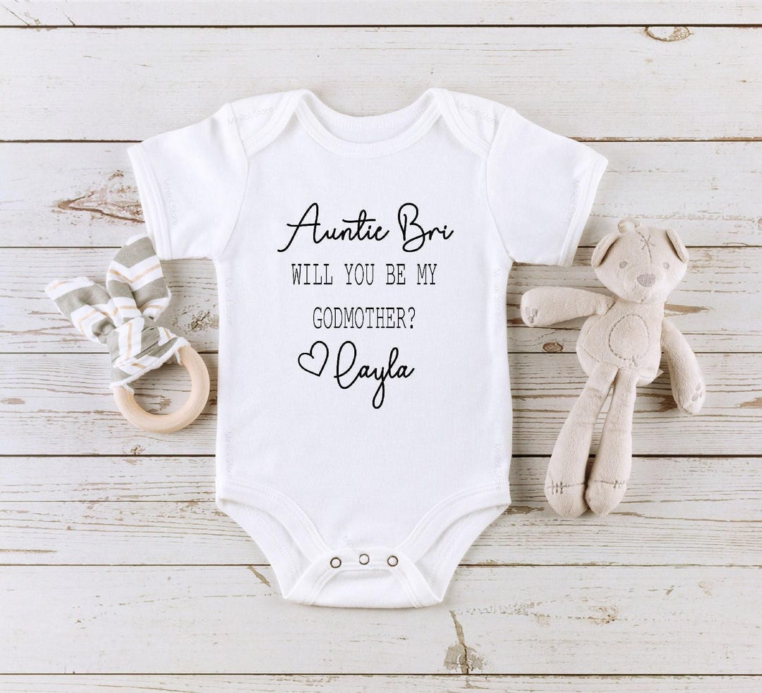 Will You Be My Godmother Personalized Onesie®, Baby Announcement Onesie ...