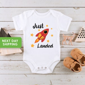 Just Landed Baby Bodysuit, Space Ship Baby Bodysuit, Astronaut Baby ...