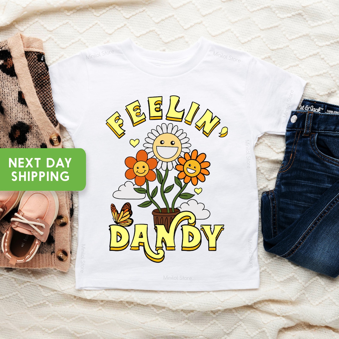 Girls Retro Feelin Dandy Shirt Cute Kids Shirt Retro Boho - Etsy
