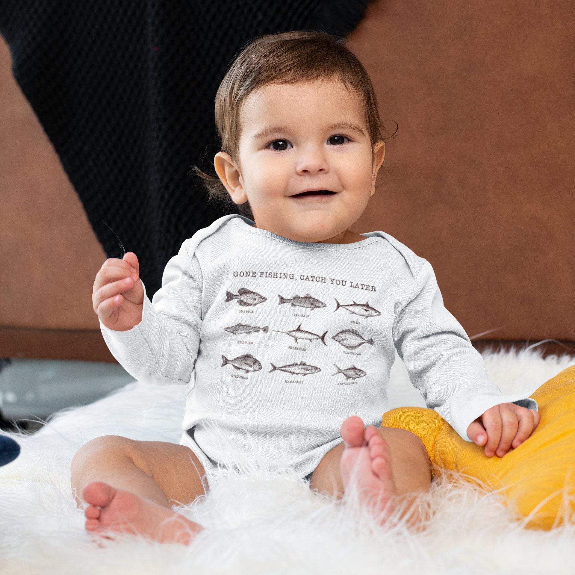Cute Fishing Onesie®, Gone Fishing Baby Onesie®, Summer Fishing ...