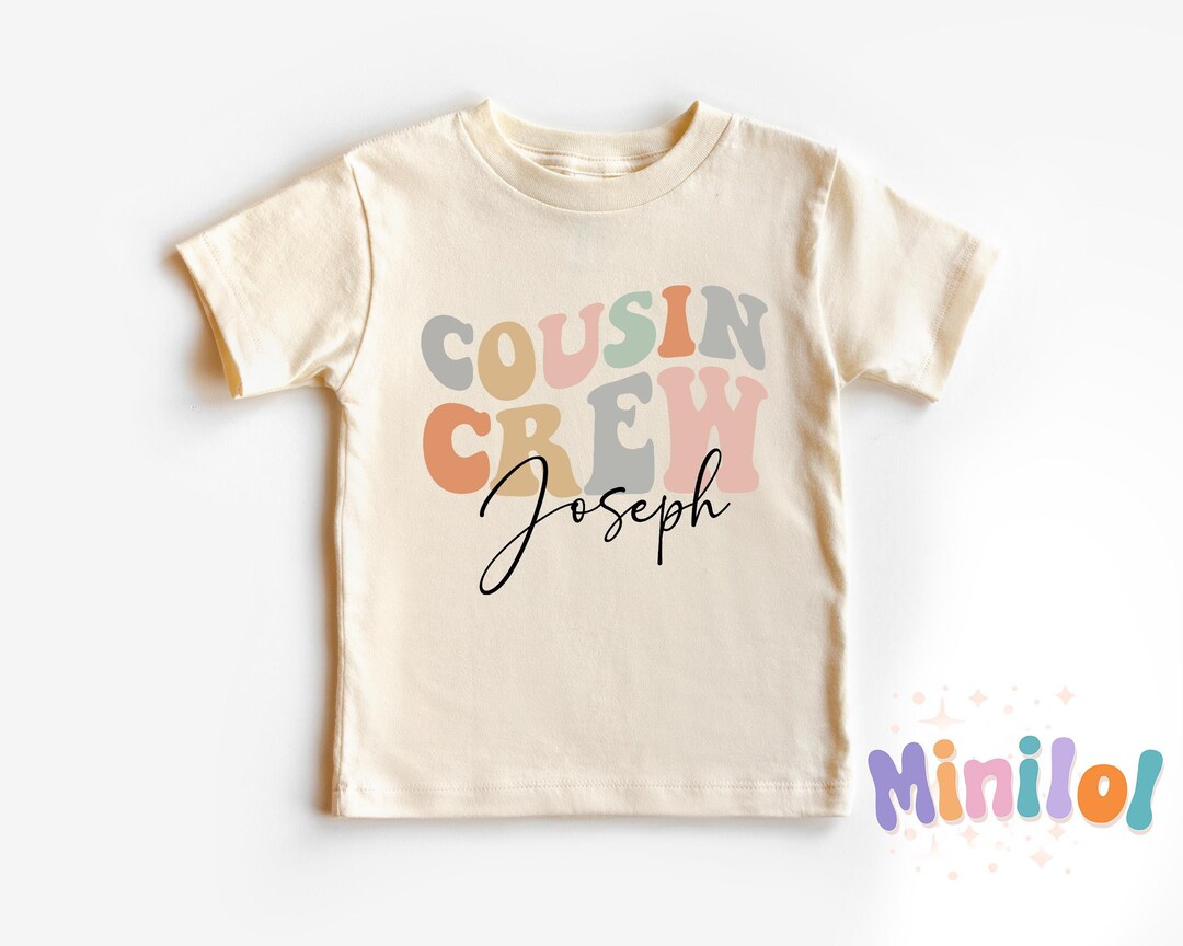 Personalized Groovy Cousin Crew Kids Shirt, Retro Custom Matching Cousins Shirt, Cousin Trip ...