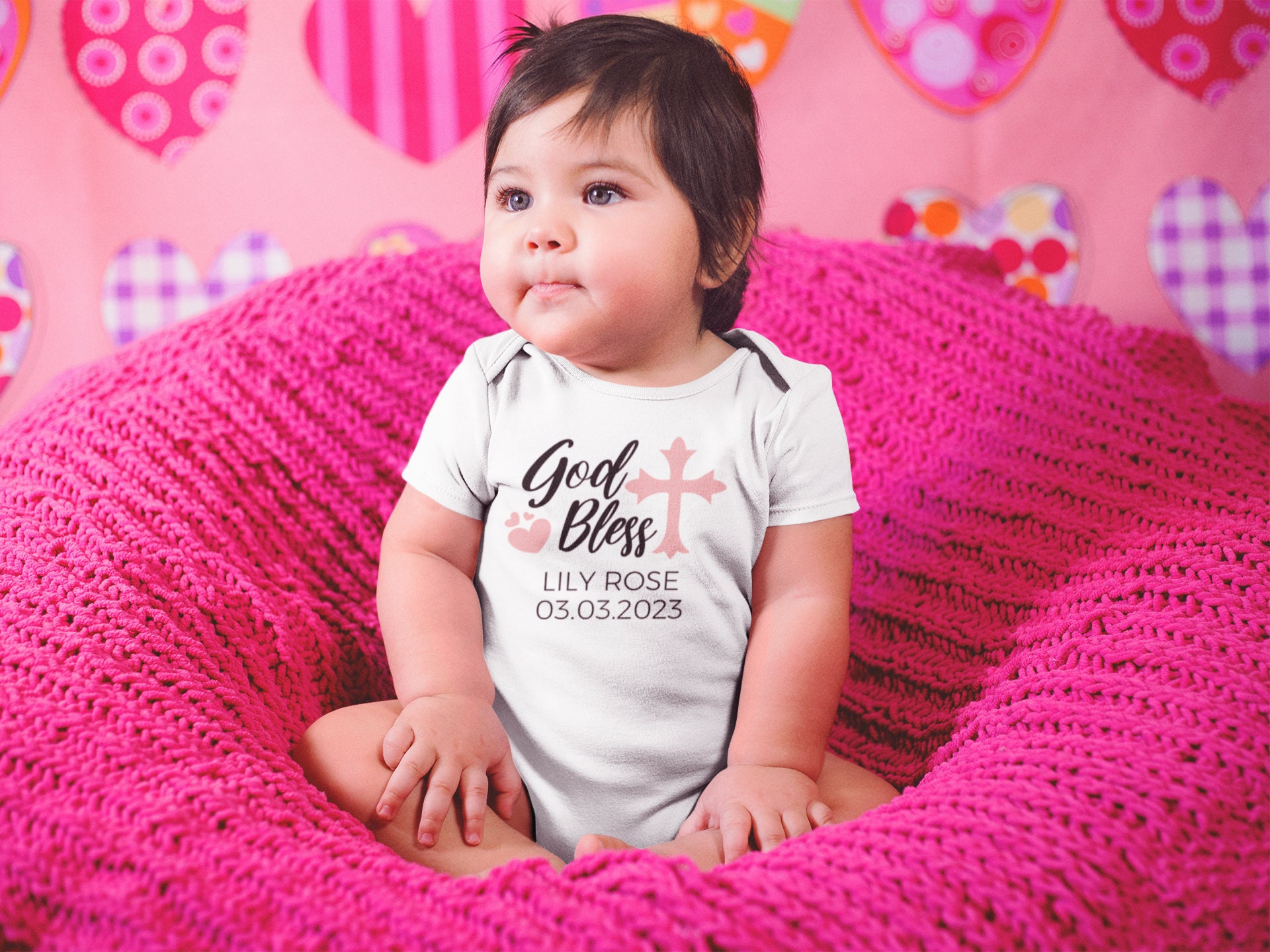 God Bless Baby Name Onesie® Personalized Baptism Onesie® - Etsy