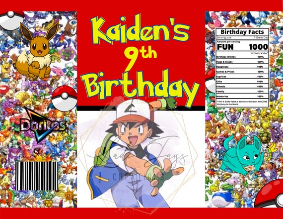 Personalized Pokemon Chip Bag Digital Download - Etsy