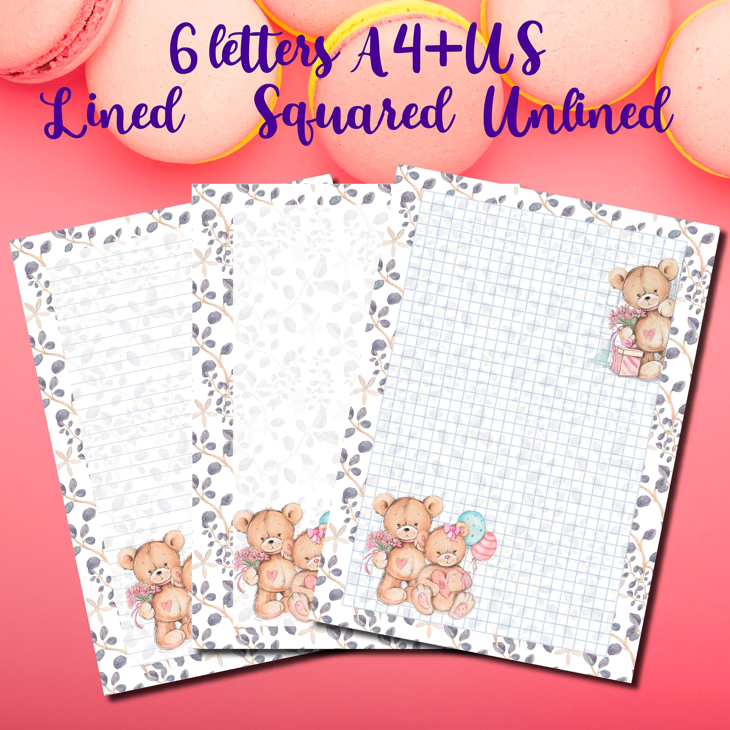 Visual Arts Paper Writing Paper Letter Writing A4 Bear love Instant ...