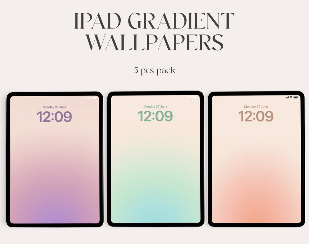 Gradient iPad Wallpaper, 5-piece Tablet Background (digital Download ...
