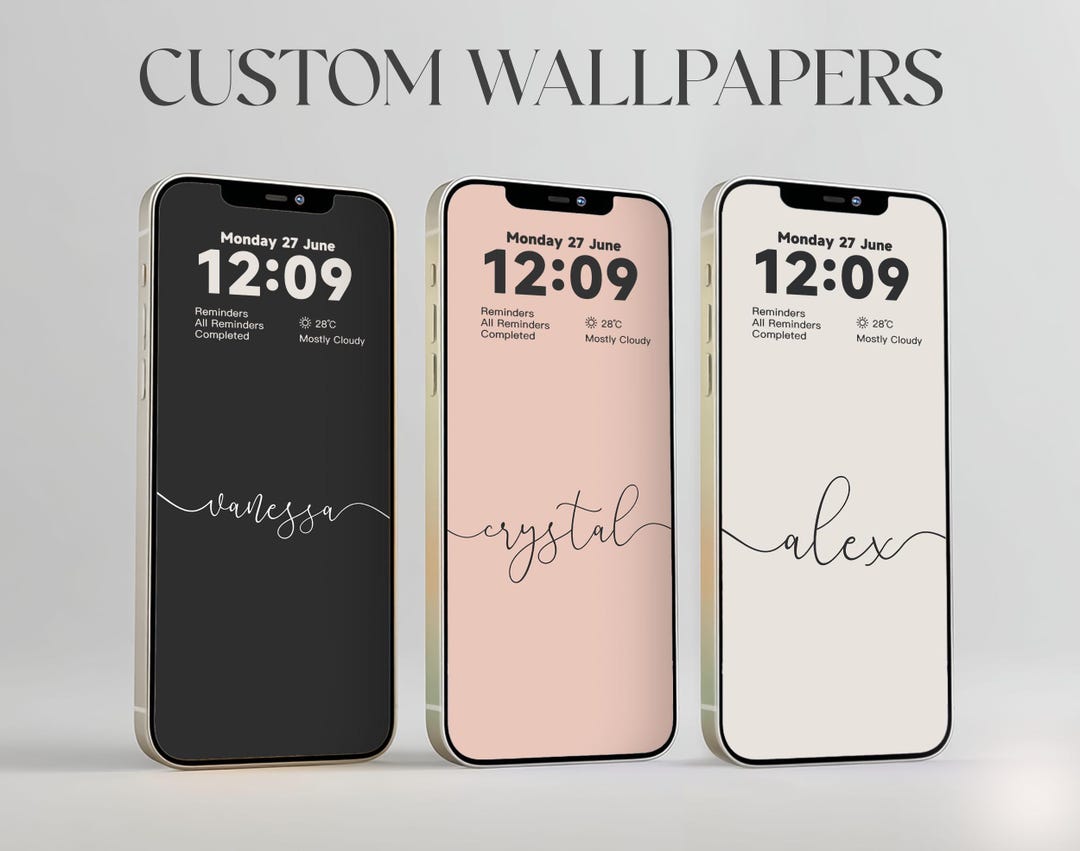 Custom Name iPhone Wallpaper, Minimal Solid Color Lock Screen ...