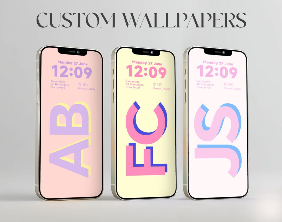 Custom Monogram iPhone Wallpaper 4k: Personalized Letter Initials - Etsy