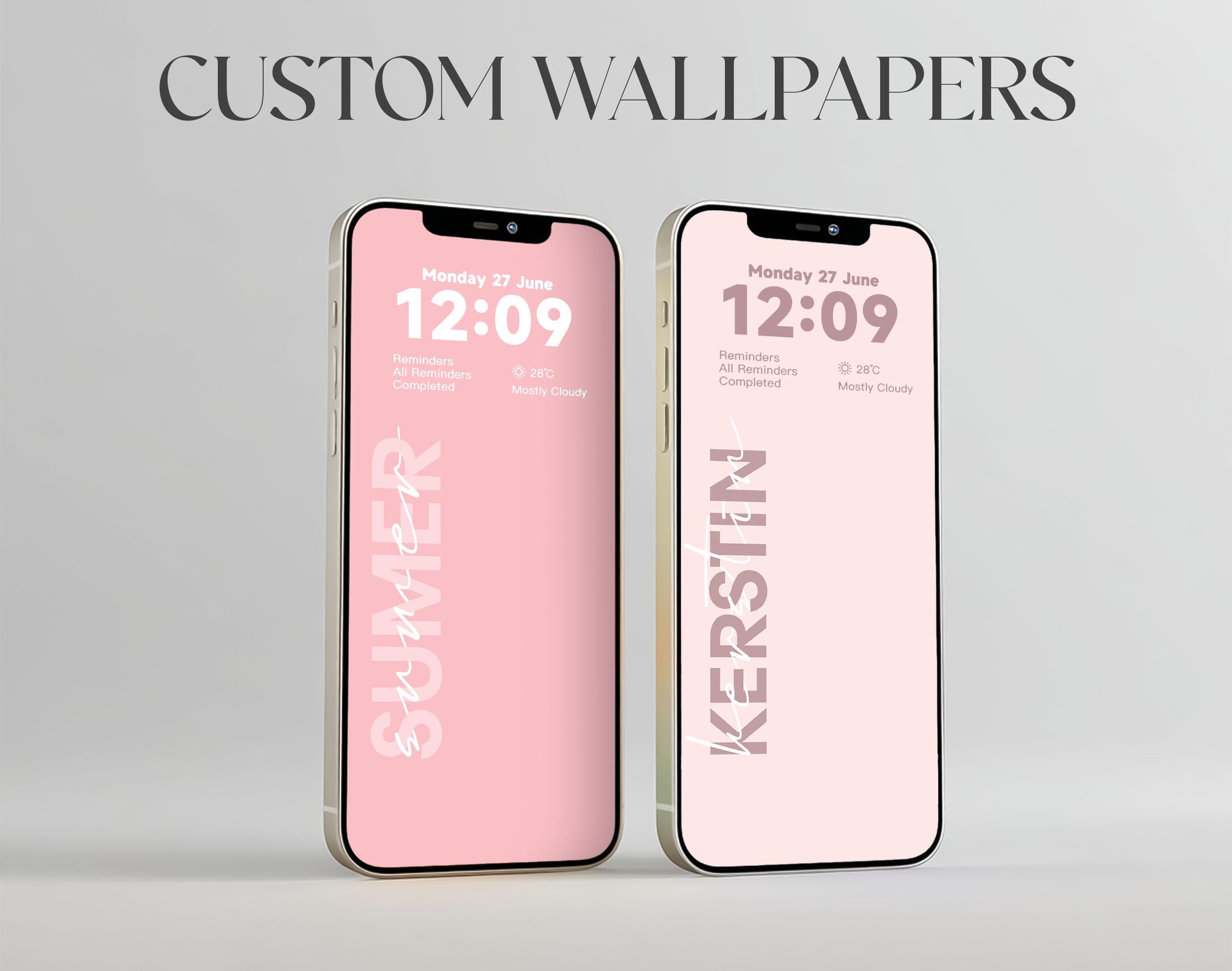 Custom Phone Wallpaper, Personalized Ios & Android, Pale Pink Aesthetic ...