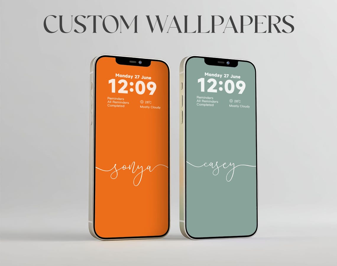 Custom Name iPhone Wallpaper, Minimal Solid Color Lock Screen ...