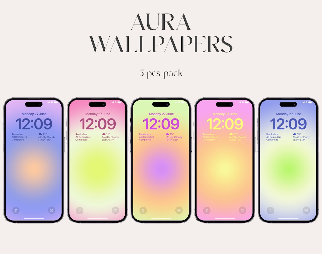 Aura iPhone Wallpapers | Soft Aesthetic Gradient Lock Screen Pack ...