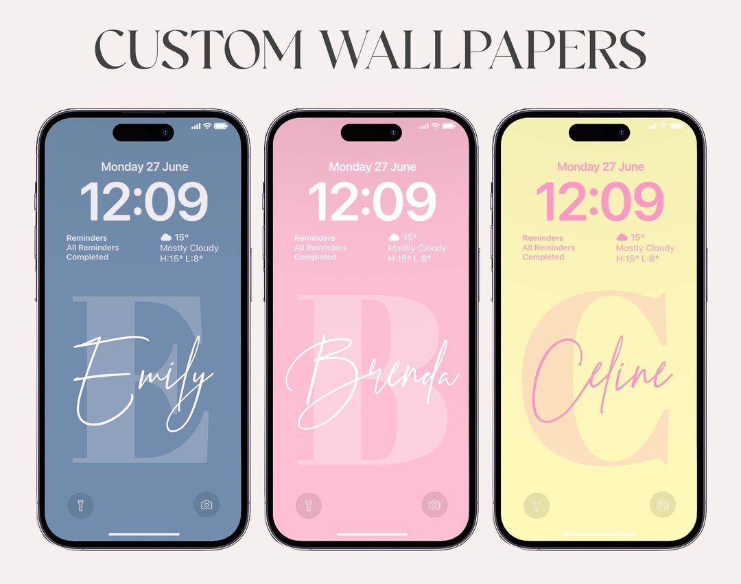 Custom Name Wallpaper for iPhone 14, 13, 12, 11, Samsung S23, S22 ...