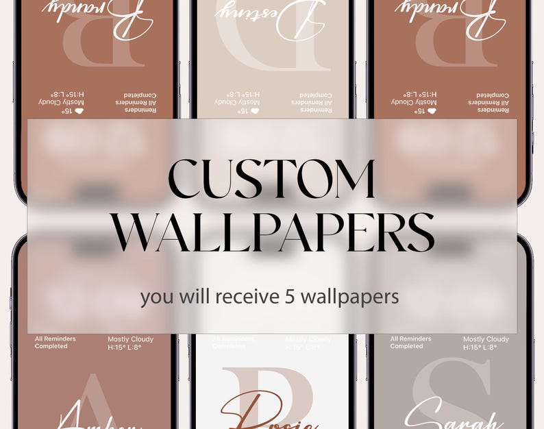 Custom Initial Wallpaper • Aesthetic Phone Lock Screen, Monogram - Etsy