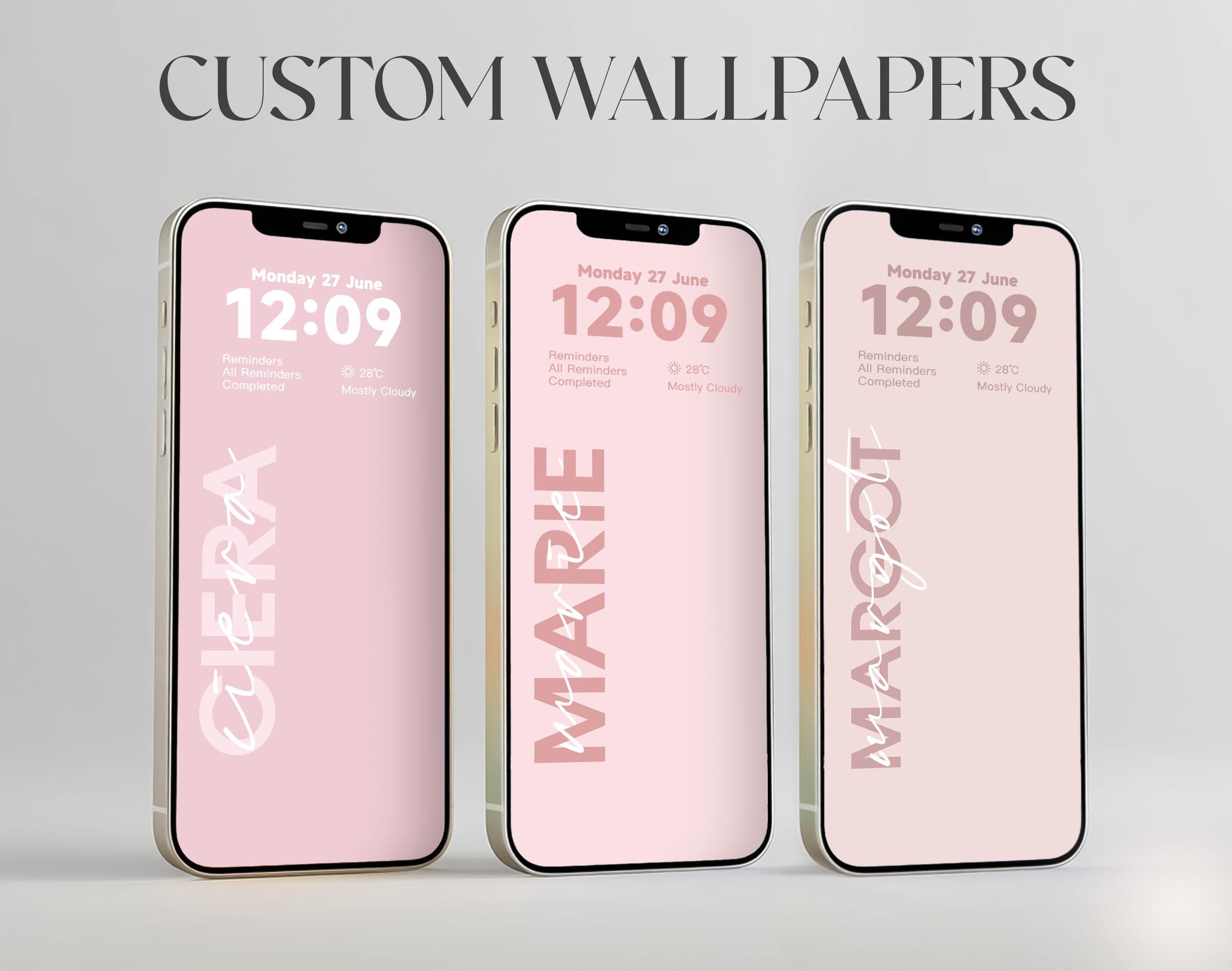 Custom Phone Wallpaper, Personalized Ios & Android, Pale Pink Aesthetic ...