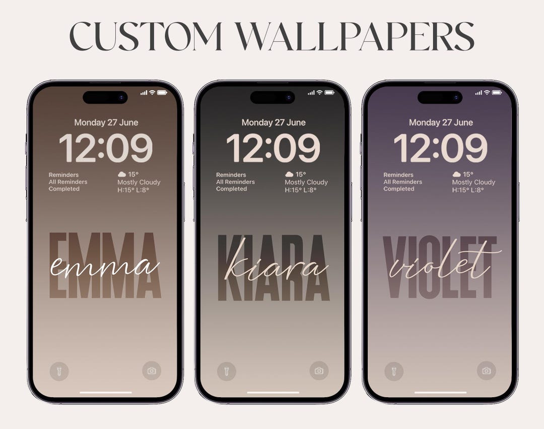 Custom Name Phone Wallpaper, Digital Background (digital Download) - Etsy