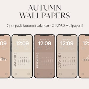 Autumn Iphone Wallpapers Calendar Wallpapers Ios 16 - Etsy