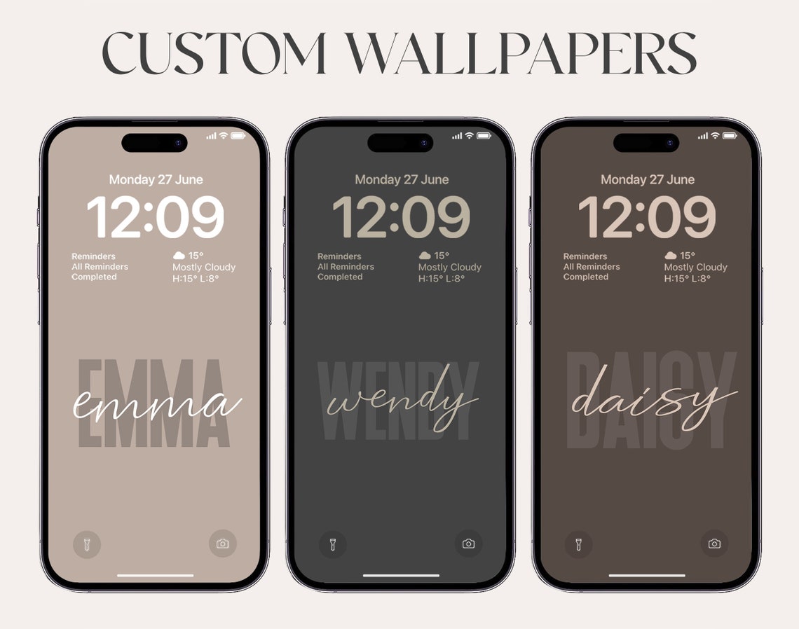 Custom Name iPhone Wallpaper, Aesthetic Digital Download - Etsy
