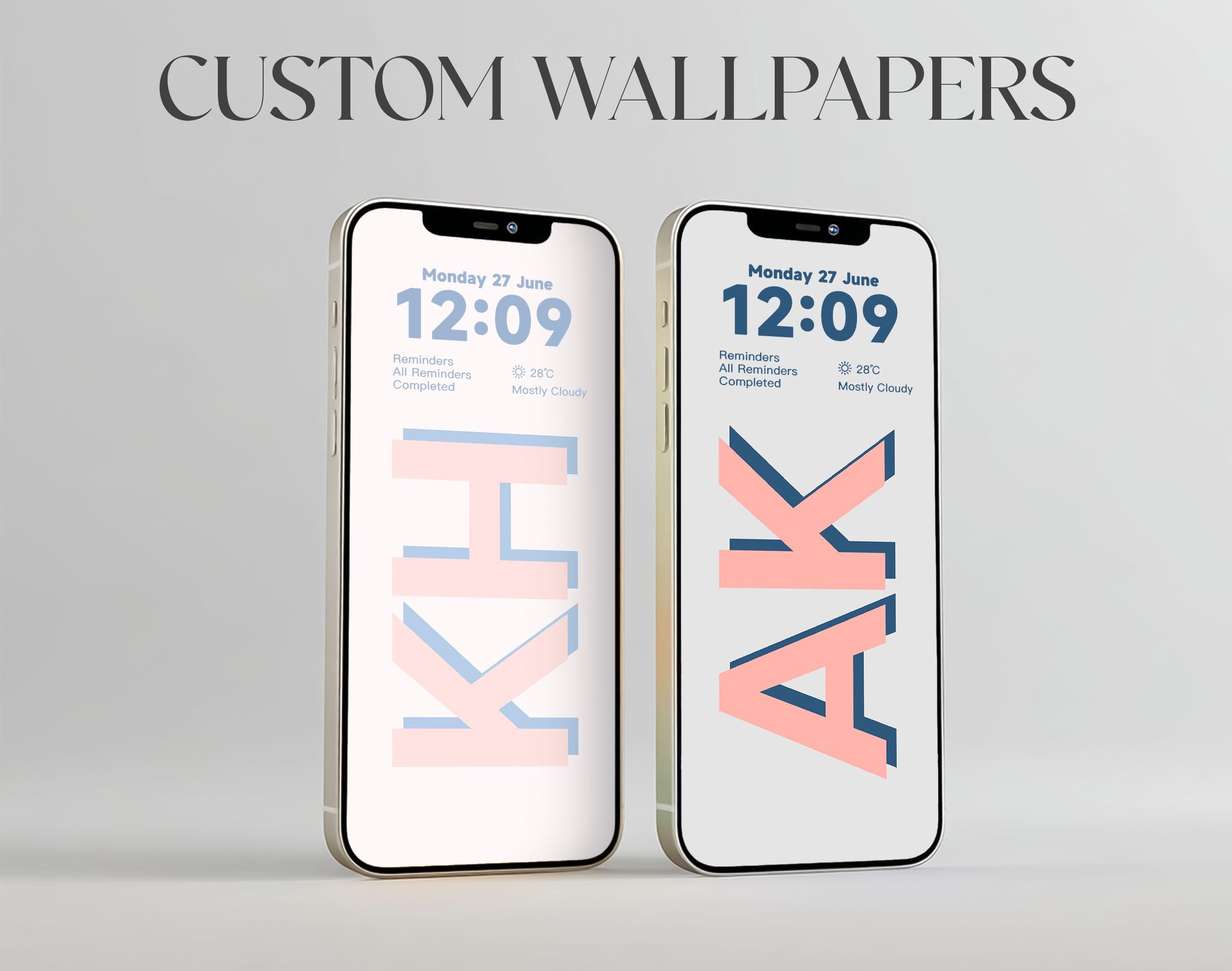 Custom Monogram iPhone Wallpaper 4k: Personalized Letter Initials - Etsy