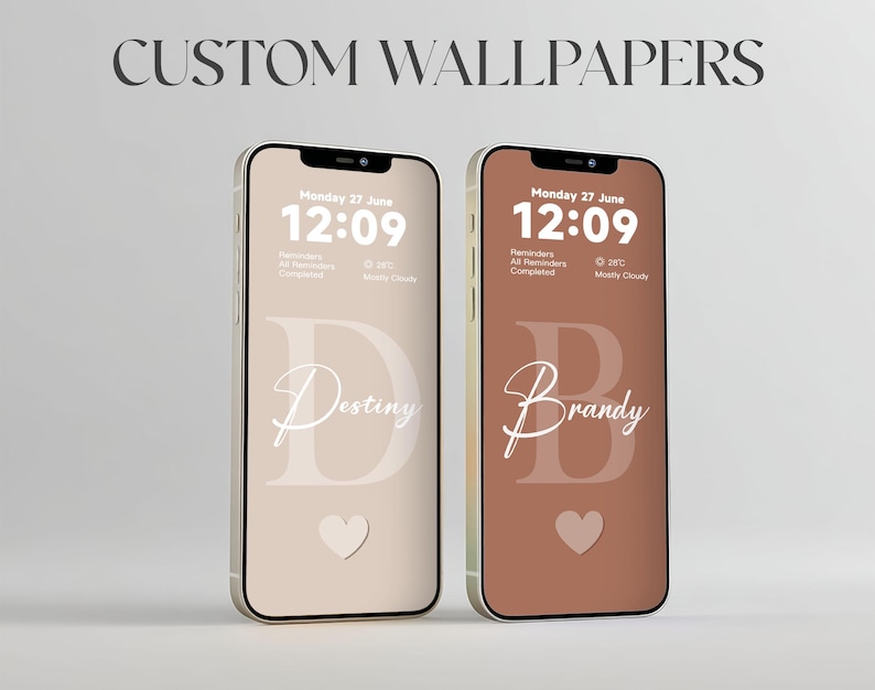 Custom Initial Wallpaper • Aesthetic Phone Lock Screen, Monogram - Etsy