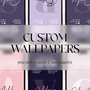 Custom Name iPhone Wallpaper, Aesthetic Pink Purple (digital Download ...