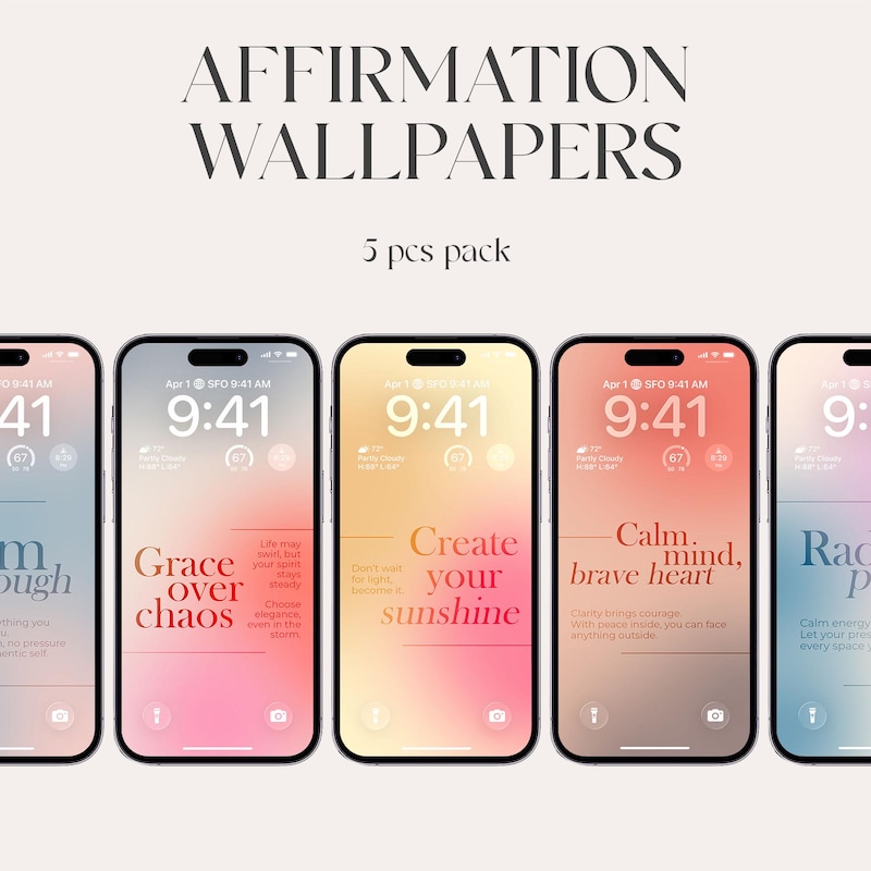Wallpaper Phone Affirmation - Etsy