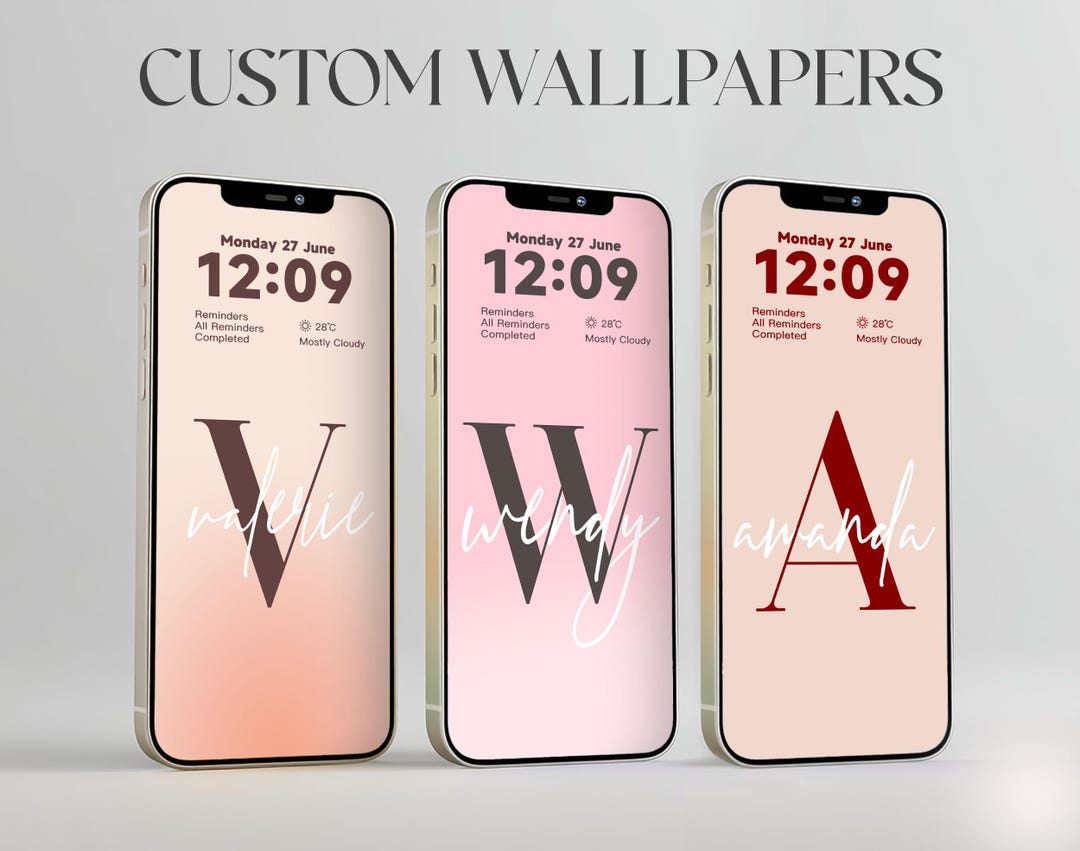 Personalized Name Lock Screen • Custom Initial Background • Gradient ...