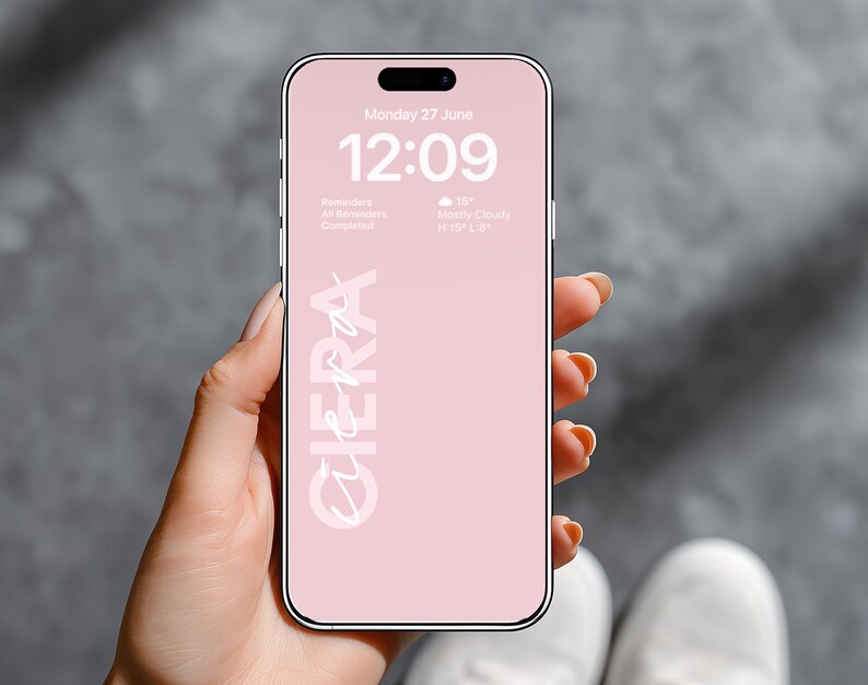 Custom Phone Wallpaper, Personalized Ios & Android, Pale Pink Aesthetic ...
