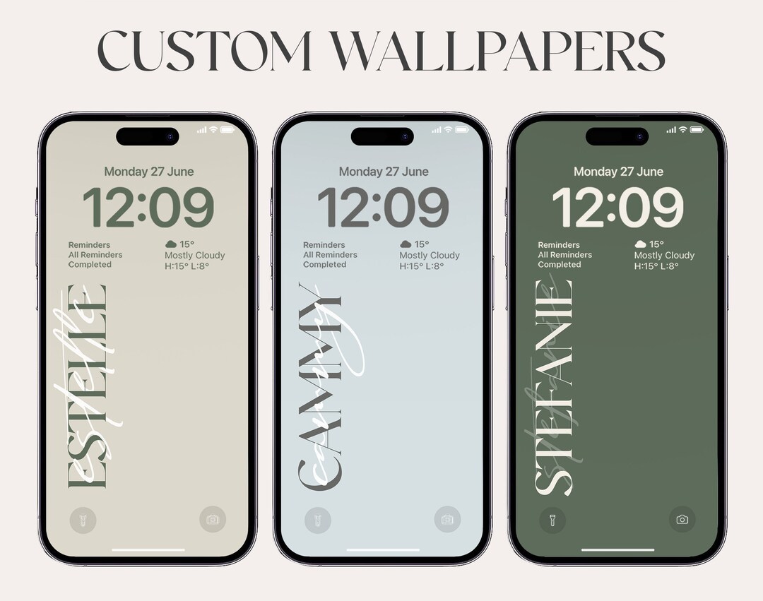 Custom Aesthetic Wallpaper, Personalized Name, Ios, Android (digital ...