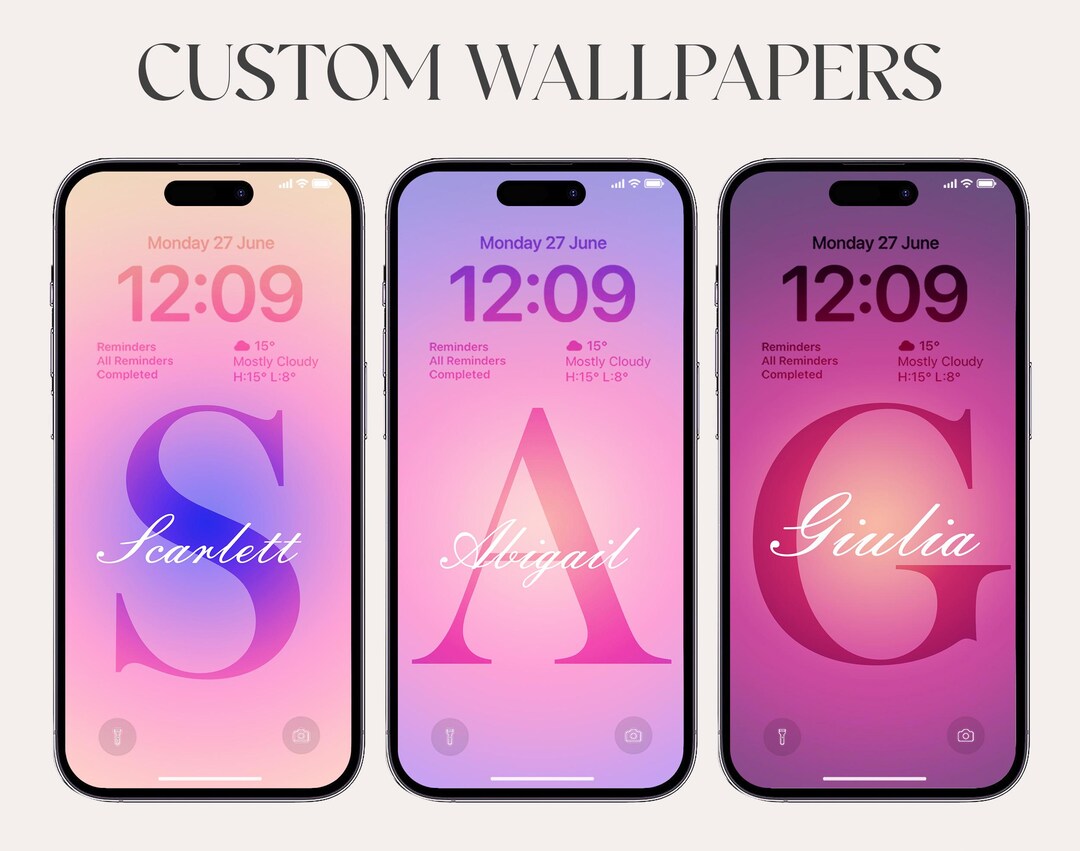Custom Name iPhone Wallpapers – Personalized Gradient Initial Lock ...
