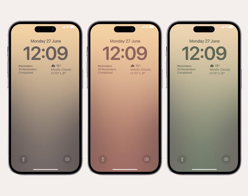 Aesthetic Gradient iPhone Wallpaper, Ios Lockscreen (5pcs, Digital ...