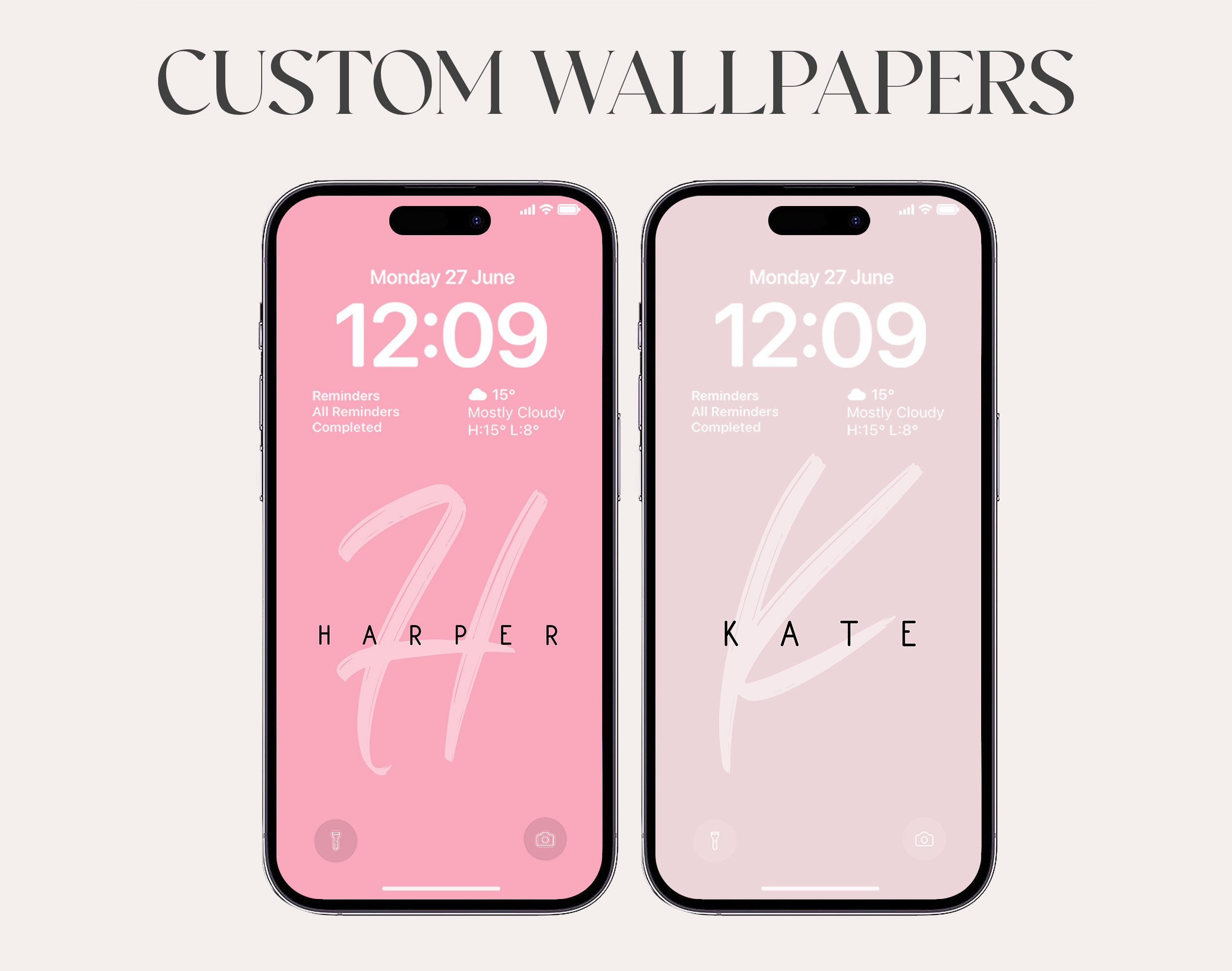 Custom Initial Phone Wallpaper, Girly Design (digital Download - Etsy