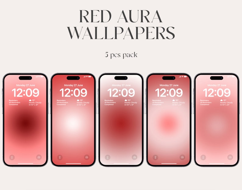 Red Aura iPhone Wallpaper, Aesthetic Gradient Lockscreen (digital ...