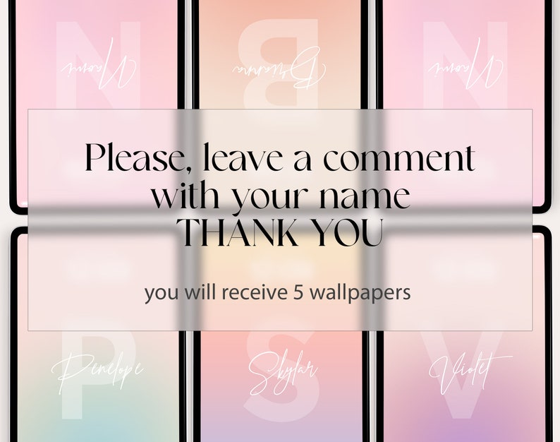 Custom Initial iPad Wallpaper, Tablet Background (digital Download) - Etsy