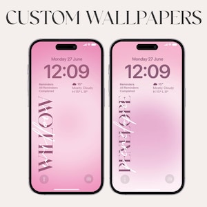 Personalized Pink Name Wallpaper | Custom Aesthetic Lock Screen | Cute ...