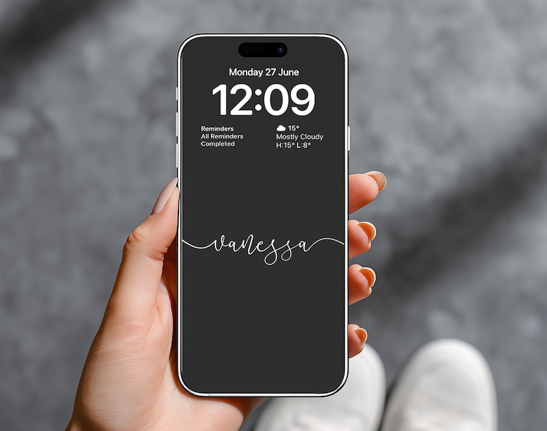 Custom Name iPhone Wallpaper, Minimal Solid Color Lock Screen ...