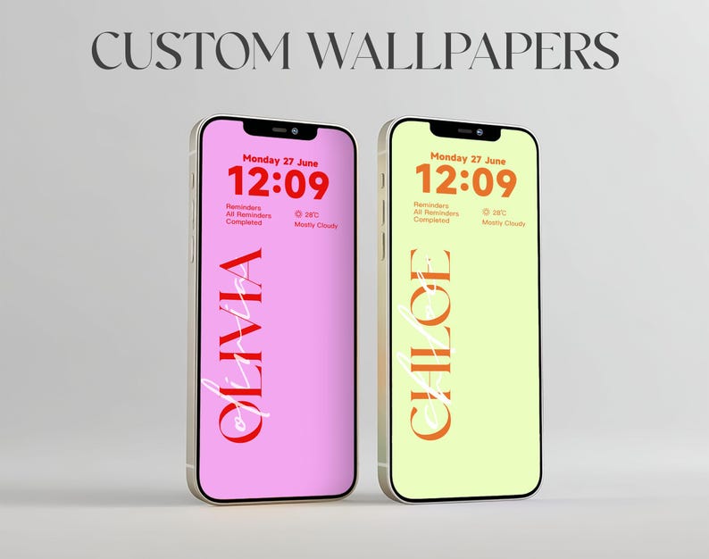 Custom Name Phone Wallpaper | Aesthetic Lock Screen (digital Download ...