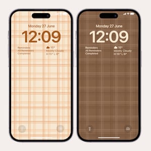 Cozy Autumn Plaid iPhone Wallpaper Set (5 Pcs) (digital Download) - Etsy