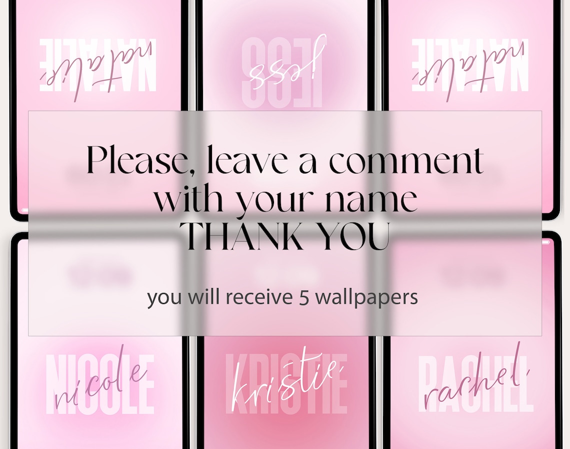 Custom Initial iPad Wallpaper, Pink Aesthetic Tablet Theme (digital ...