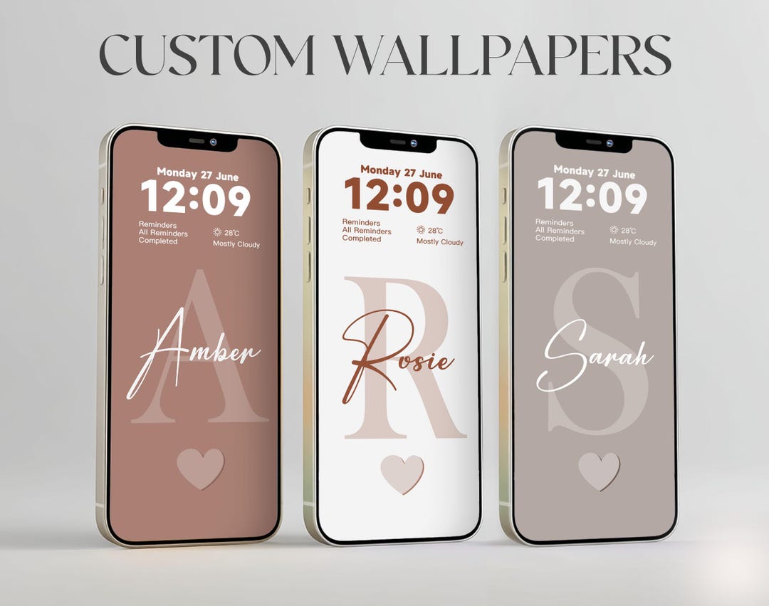 Custom Initial Wallpaper • Aesthetic Phone Lock Screen, Monogram - Etsy